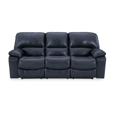 Signature Design By Ashley Leesworth Dual Power Leather Reclining Sofa ...