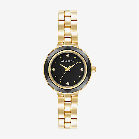 Click here for Womens Armitron Gold-Tone Black Dial Crystal Watch... prices