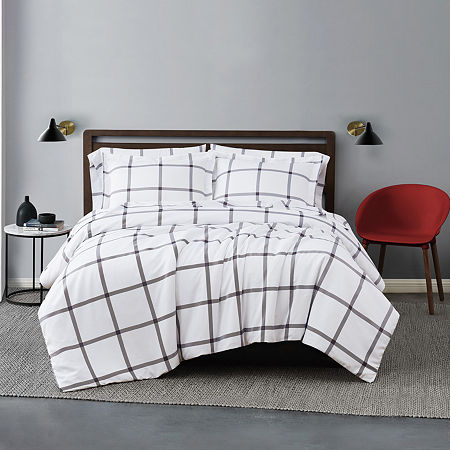 Click here for Truly Soft Printed Windowpane 3 Piece Duvet Cover... prices