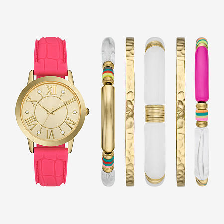 Click here for Womens Crystal Accent Pink 6-pc. Watch Boxed Set F... prices