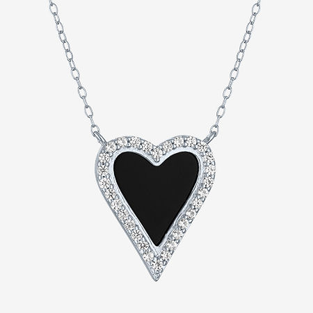 Click here for Womens Genuine Black Onyx Sterling Silver Heart 16... prices