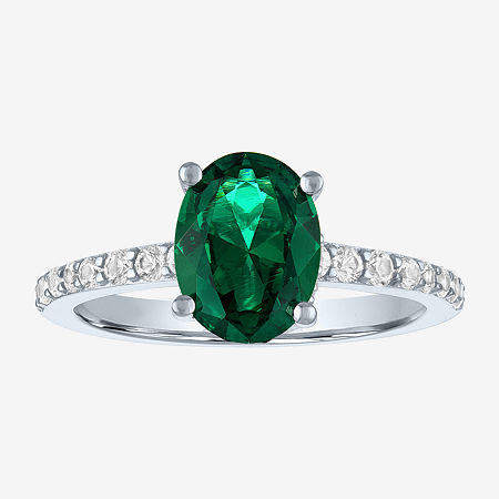 Click here for Womens Lab Created Green Emerald Sterling Silver O... prices