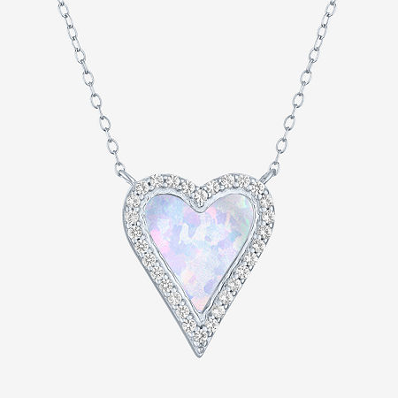 Click here for Womens Lab Created White Opal Sterling Silver Hear... prices