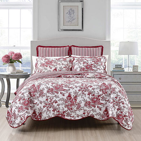 Click here for Laurel Manor Toile Garden Cotton Quilt  One Size... prices