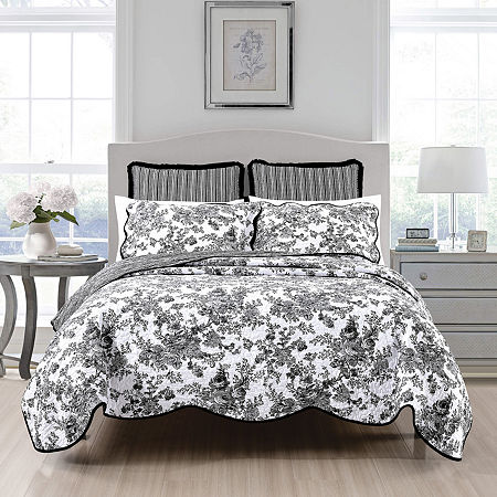 Click here for Laurel Manor Toile Garden Cotton Quilt  One Size... prices