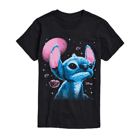 Airwaves Mens Lilo and Stitch Live Action Stitch Space Short Sleeve T-Shirt - Black