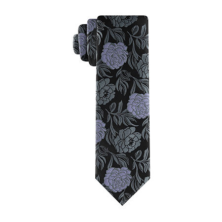 Click here for J. Ferrar Floral Tie  One Size  Black prices