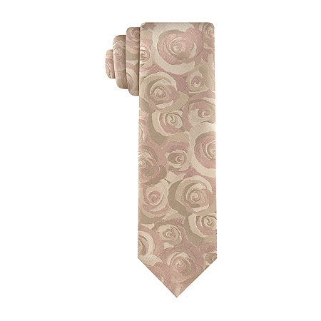 Click here for J. Ferrar Floral Tie  One Size  Beige prices