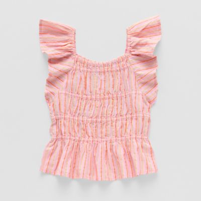 Thereabouts Little & Big Girls Square Neck Short Sleeve Blouse - JCPenney