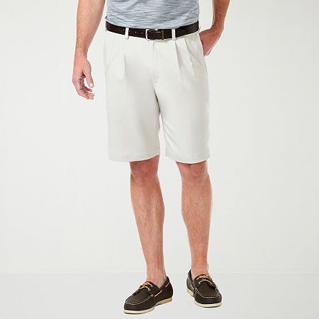 Haggar Mens Cool 18 Pro Classic-Fit Stretch Pleated 9.5 Shorts - String