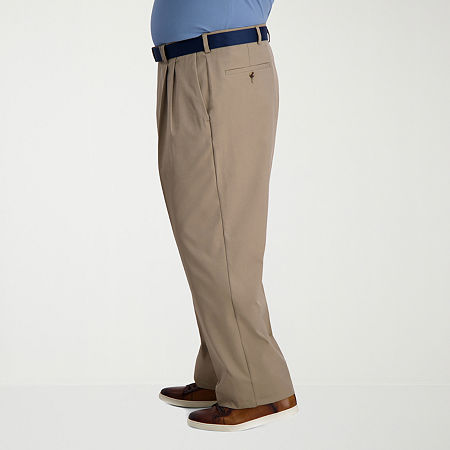Big & Tall Cool Right Performance Flex Classic Fit Pleated Pant - Beige Heather
