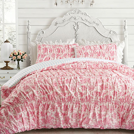 Click here for JUNK GYPSY Fancy Toile Ruched Reversible Comforter... prices