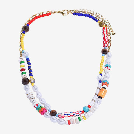 Click here for Bijoux Bar Womens 16 Inch Beaded Necklace  One Siz... prices