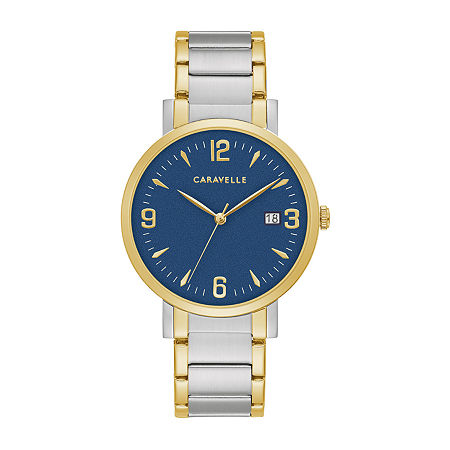 Click here for Caravelle Mens Two-Tone Stainless Steel Bracelet W... prices