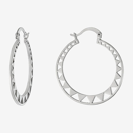 Click here for Silver Reflections Womens 35mm Round Hoop Earrings... prices