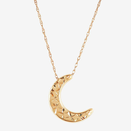 Click here for Womens 10K Gold Moon Pendant Necklace  One Size prices