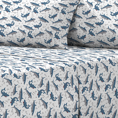 Click here for Dream Factory Sharks 4-Pc. Sheet Set  Full - Blue prices