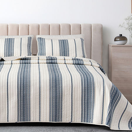 Click here for Linery Farmhouse Stripe Reversible Quilt Set  One... prices