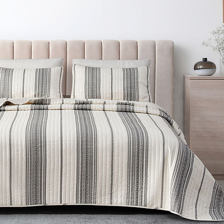Click here for Linery Farmhouse Stripe Reversible Quilt Set  One... prices