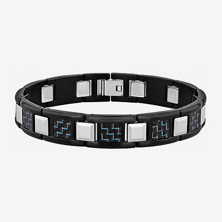 Click here for Mens Stainless Steel Link Bracelet  One Size  Blac... prices