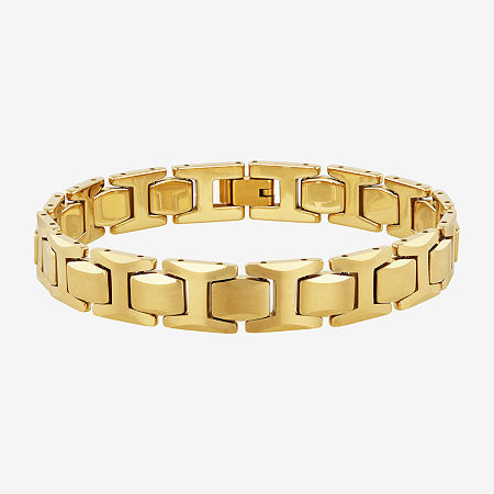 Click here for Mens Tungsten Solid Link Bracelet  One Size  Yello... prices
