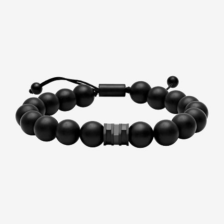 Click here for Beaded Mens Genuine Black Onyx Stainless Steel Bol... prices