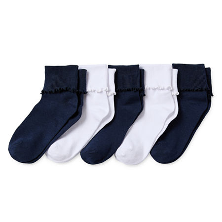 Click here for Thereabouts Little & Big Kid Girls 5 Pair Turncuff... prices