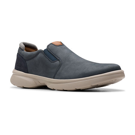 Clarks Mens Collection Bradley Ease Shoes - Navy nubuck