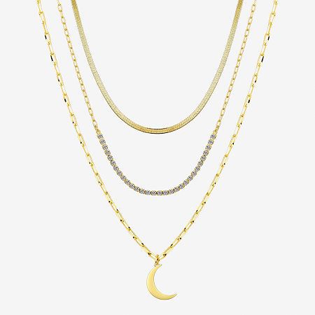 Click here for Sparkle Allure Womens Cubic Zirconia Moon 3-pc. Ne... prices