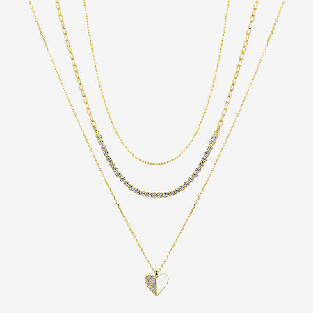 Click here for Sparkle Allure Womens Cubic Zirconia Heart 3-pc. N... prices