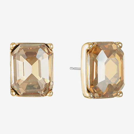 Click here for Monet Jewelry Gold Tone Brown Glass 10.5mm Rectang... prices