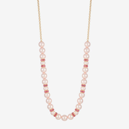 Click here for Monet Jewelry Gold Tone & Pink Womens 17 Inch Coll... prices