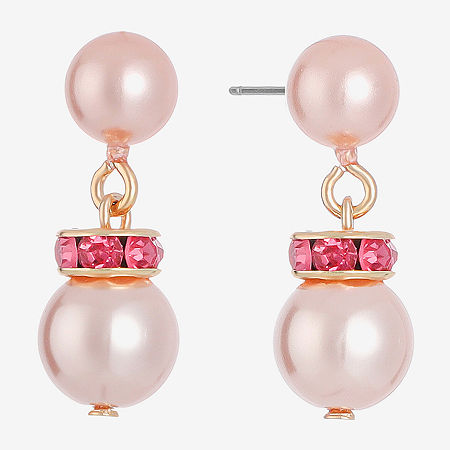 Click here for Monet Jewelry Gold Tone & Pink Womens Glass Simula... prices