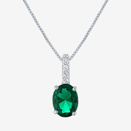 Click here for Womens Lab Created Green Emerald Sterling Silver O... prices