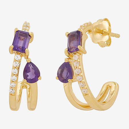 Click here for Womens Genuine Purple Amethyst 14K Gold Over Silve... prices