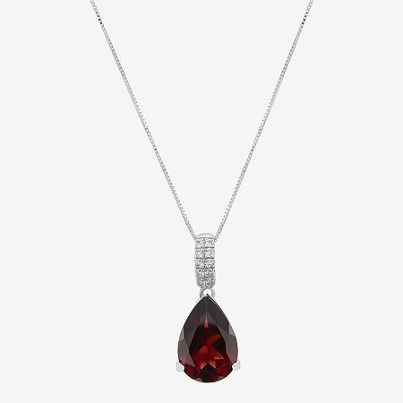 Click here for Womens Genuine Red Garnet Sterling Silver Pear 18... prices