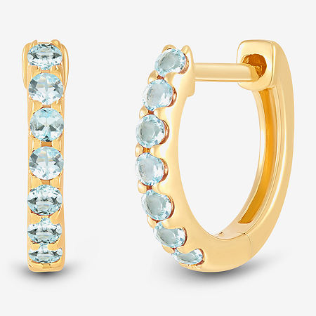 Click here for Womens Genuine Blue Aquamarine 14K Gold Over Silve... prices