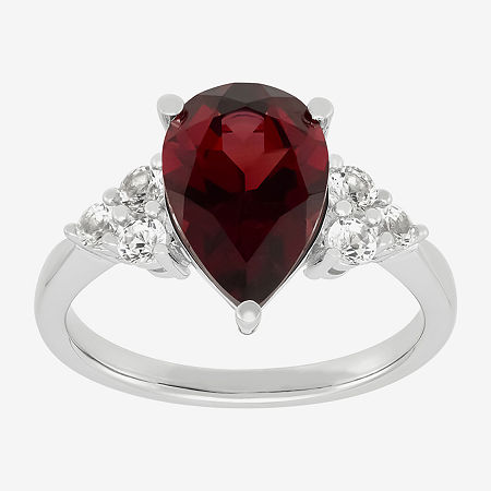 Click here for Womens Genuine Red Garnet Sterling Silver Pear Sid... prices