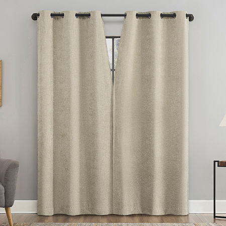 Isidora Velvet Magnetic Closure 100 Blackout Grommet Curtain Panel - Taupe