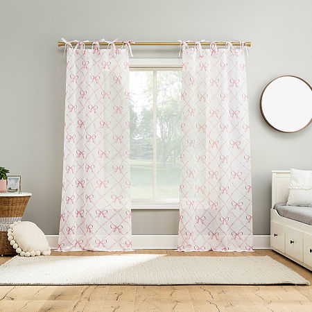 Click here for Romy Generation Lattice Bows Sheer Tie Top Curtain... prices