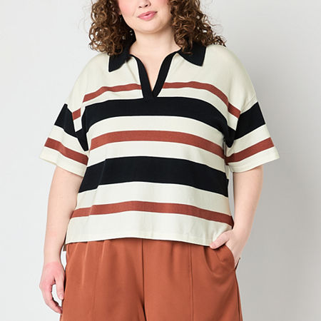 Click here for Stylus Plus Womens Short Sleeve Striped Pullover S... prices