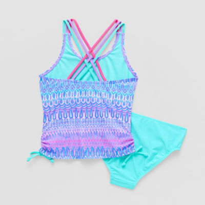 ZeroXposur Big Girls Ombre 3pc Tankini Set, Color: Calypso - JCPenney