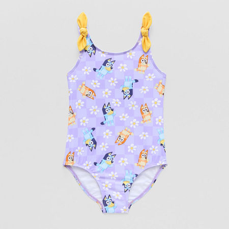 Click here for Little Girls Bluey One Piece Swimsuit  5/6  Purple prices