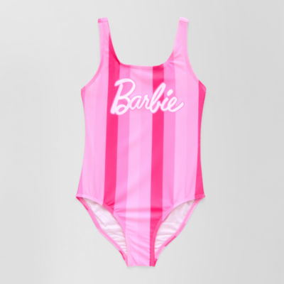 Little Girls Barbie One Piece Swimsuit, Color: Pink - JCPenney