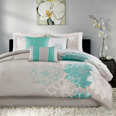 Madison Park Lola 6-Pc. Comforter Set  Twin/Twin Xl - Aqua
