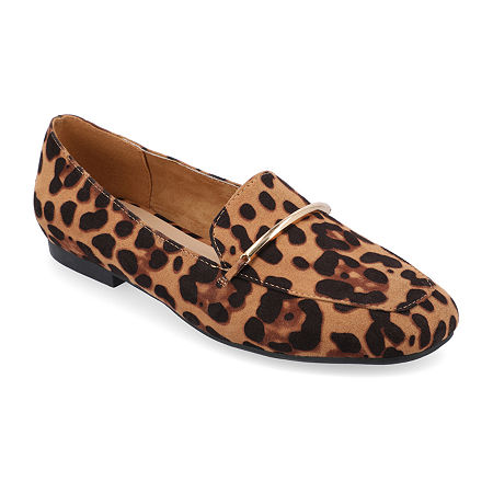 Journee Collection Womens Wrenn Slip On Loafers - Leopard