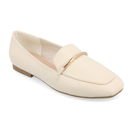 Journee Collection Womens Wrenn Slip On Loafers - Ivory