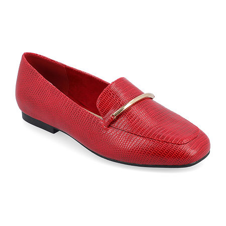 Journee Collection Womens Wrenn Slip On Loafers - Red