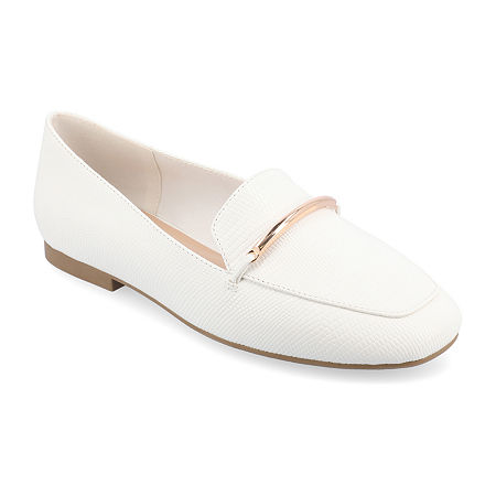 Journee Collection Womens Wrenn Slip On Loafers - White