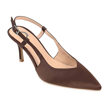 Journee Collection Knightly Womens Pointed Closed Toe Stiletto Heel Pumps  12 Medium  Brown
